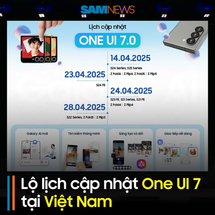 Lịch trình cập nhật One UI 7 chính thức cho người dùng Samsung tại Việt Nam